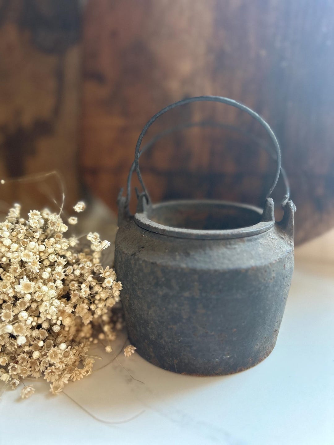 Vintage Cast Iron Glue Pot, Glue Pot, Vintage Couldron, Kitchenalia ...