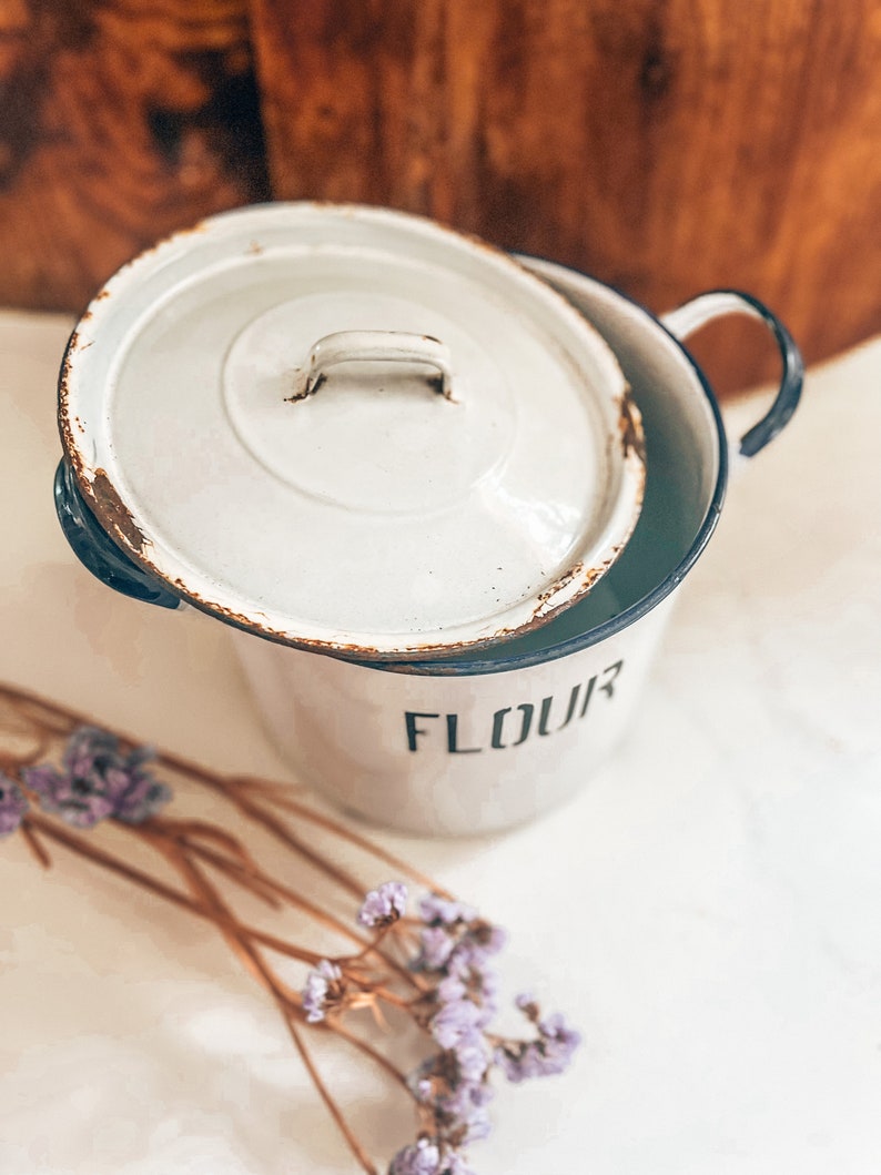 Vintage Enamel Flour Bin Vintage Flour Bin Flour Store - Etsy