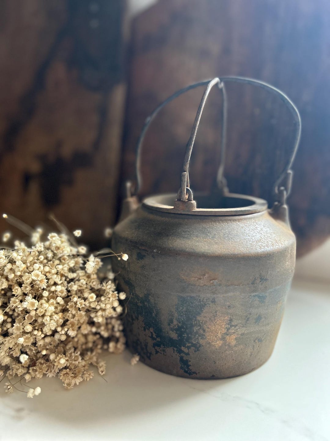 Vintage Cast Iron Glue Pot, Glue Pot, Vintage Couldron, Kitchenalia ...