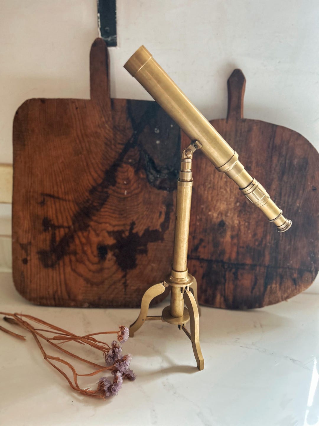 Vintage Brass Extendable Telescope, Brass Telescope, Vintage Student ...