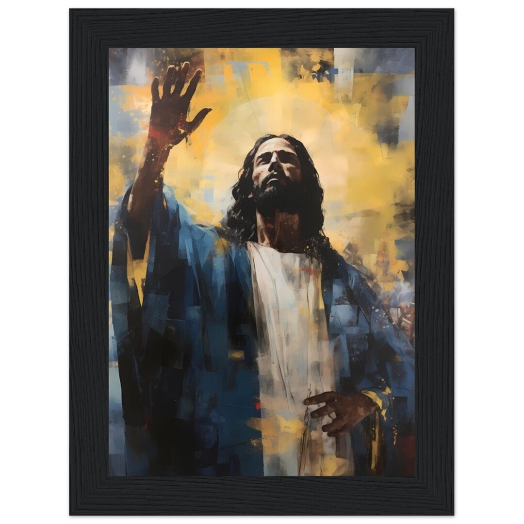 Jesus Christ Wooden Framed Wall Art, Christian Wall Decor, Christian ...