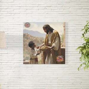 Brown Skin Jesus Canvas, Dark Skin Jesus Wall Art, Jesus Wall Decor ...