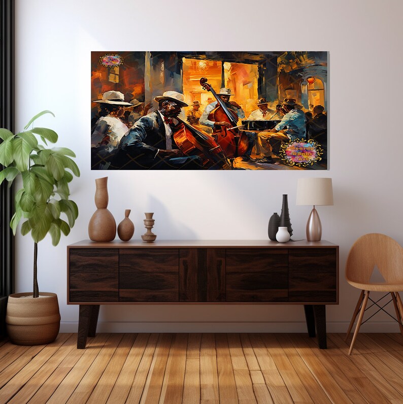 Black Jazz Music Canvas Print, African Jazz Music Wall Art, African American Jazz Club Art, Jazz ...