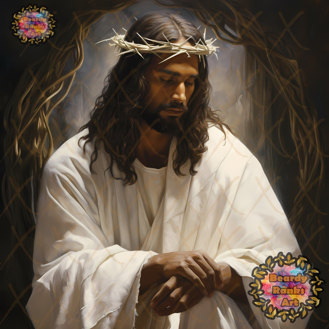 Black Jesus, Religious Wall Decor, Christian Artwork, African American ...