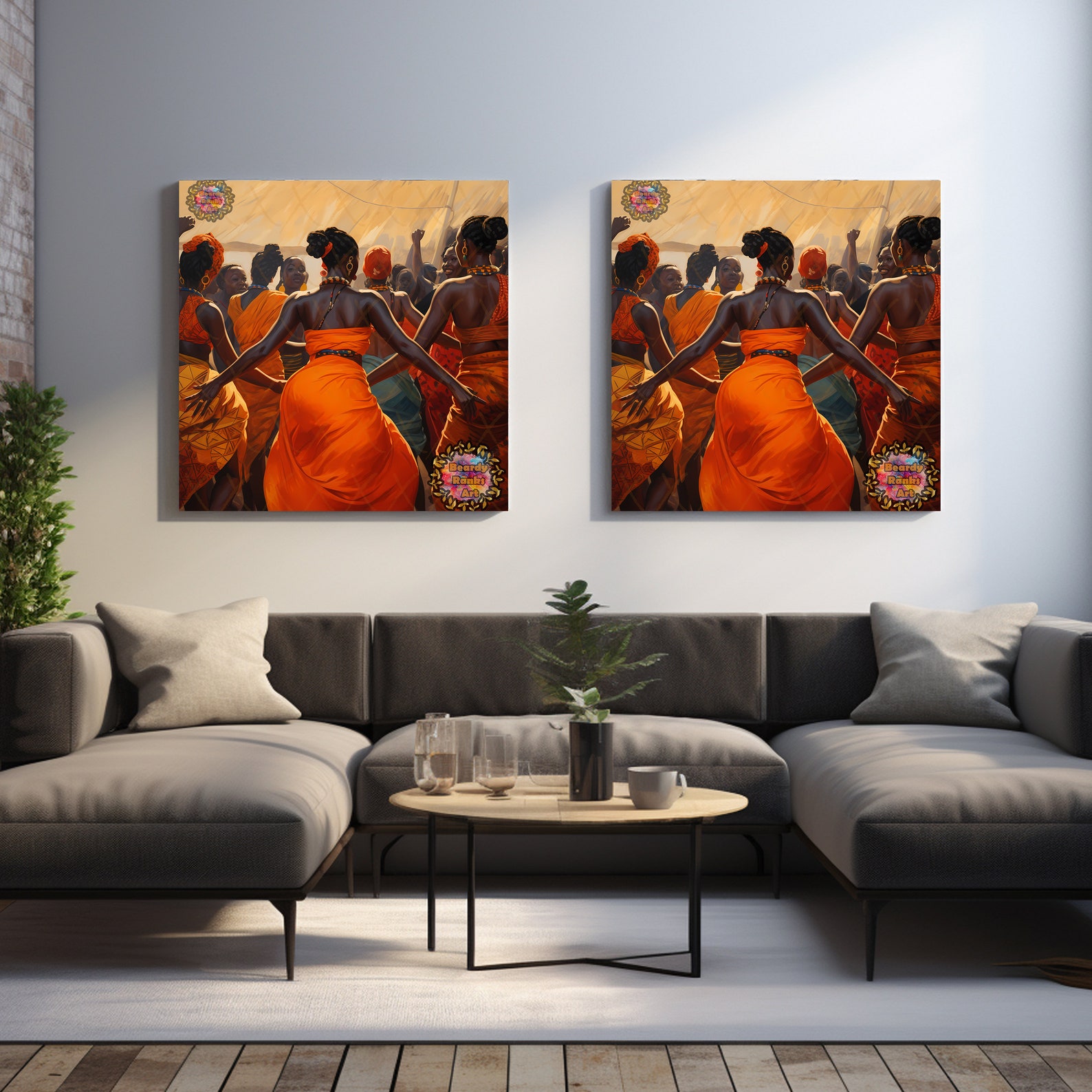 Dancing African Women Canvas, Africa Inspired Art, Africa Canvas Art ...