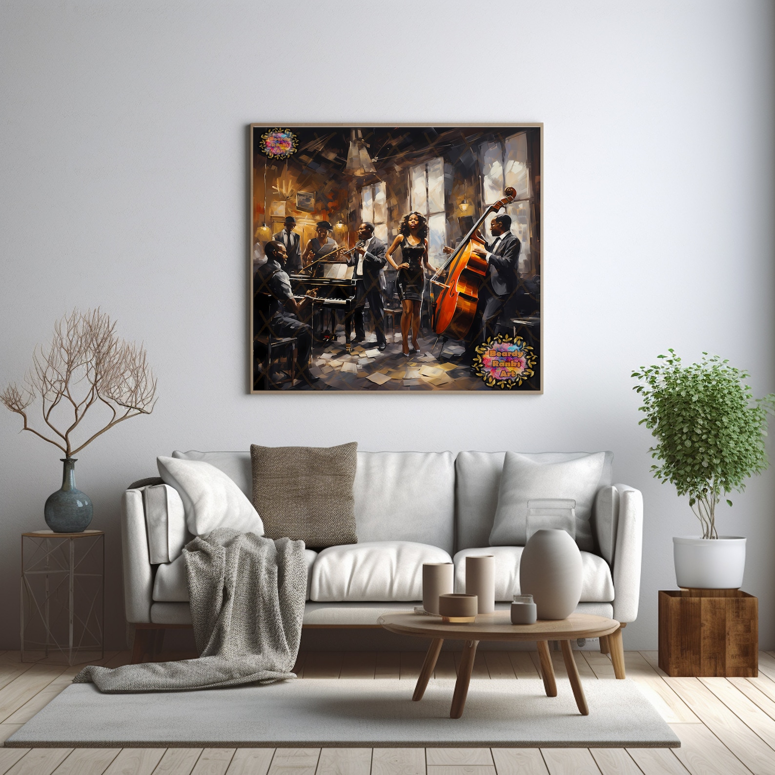 Black Jazz Music Canvas Print, African Jazz Music Wall Art, African ...
