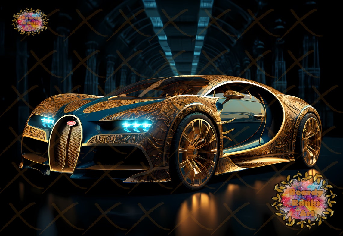 5 Bugatti Chiron and Veyron Prints Sports Car Art Print - Etsy