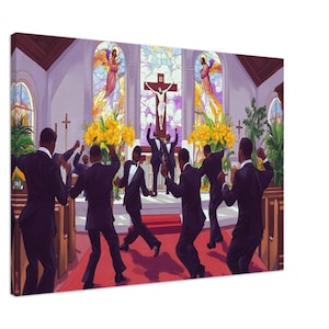 Black Church Art Canvas, African American Christian Decor, African ...