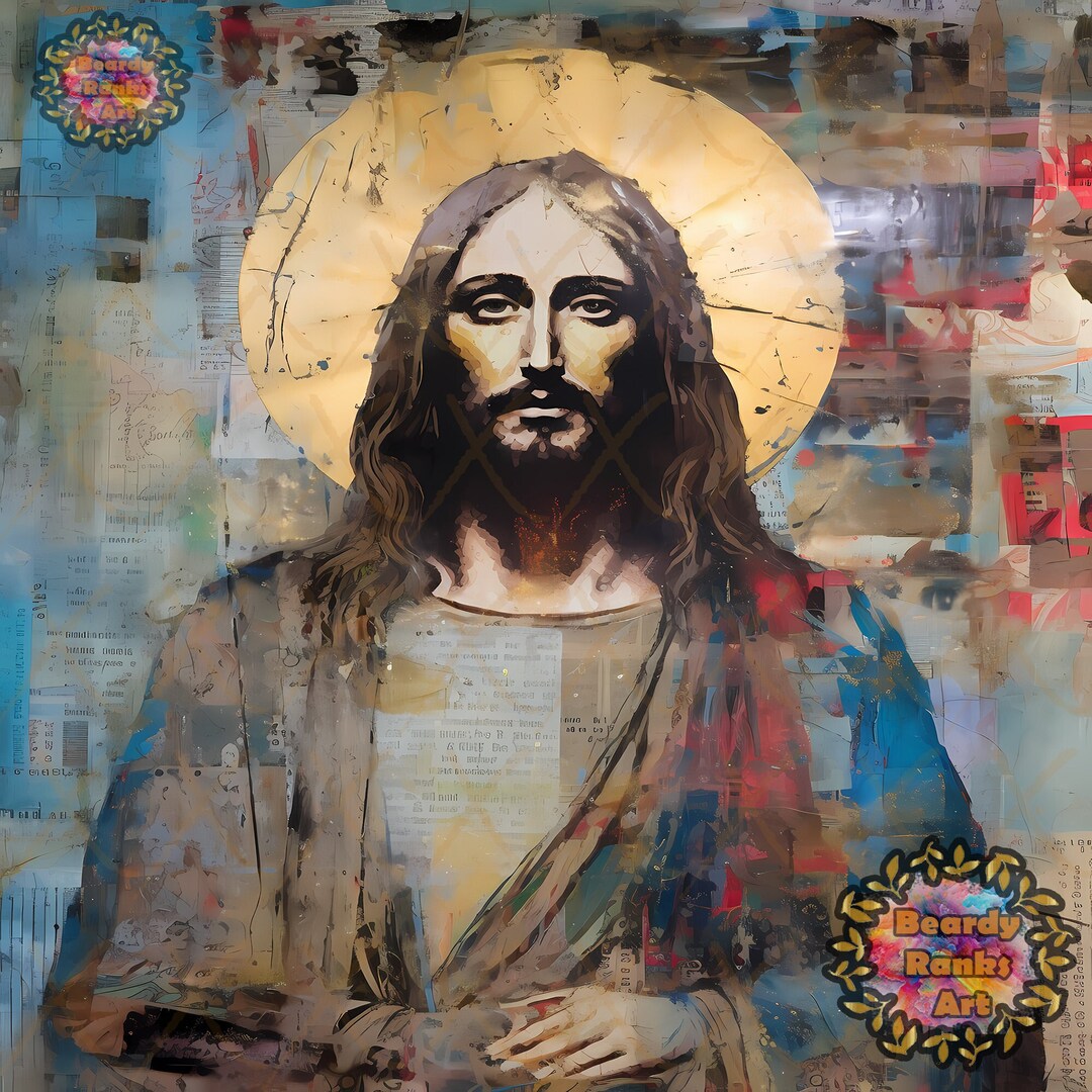 Jesus Christ Square Poster, Christian Poster, Jesus Wall Decor ...