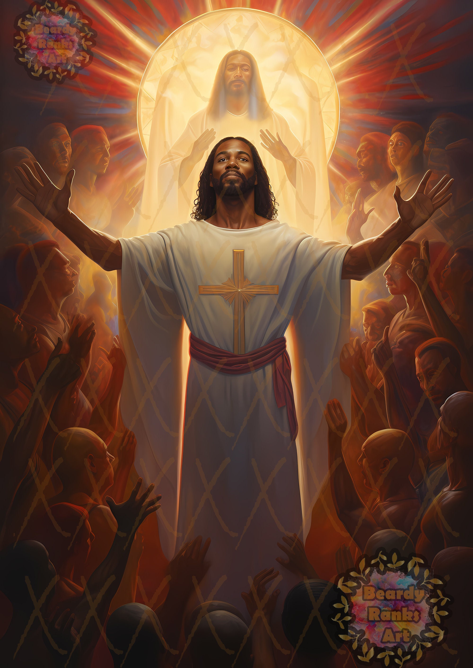 Praying Black Jesus Poster, Christian Poster, African American Jesus ...