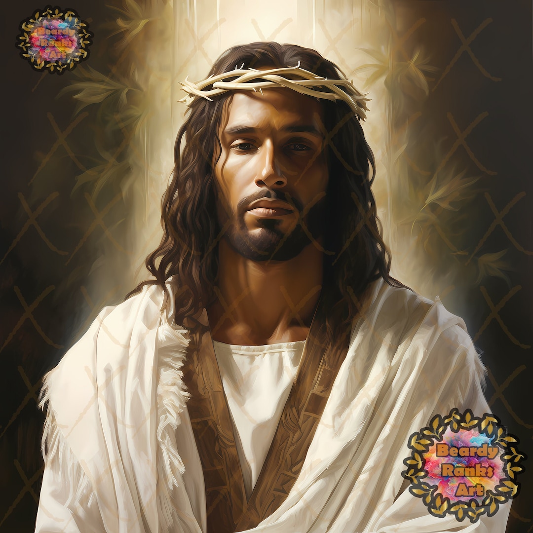 Black Jesus Christ Art, Religious Wall Art, Christian Artwork, African ...