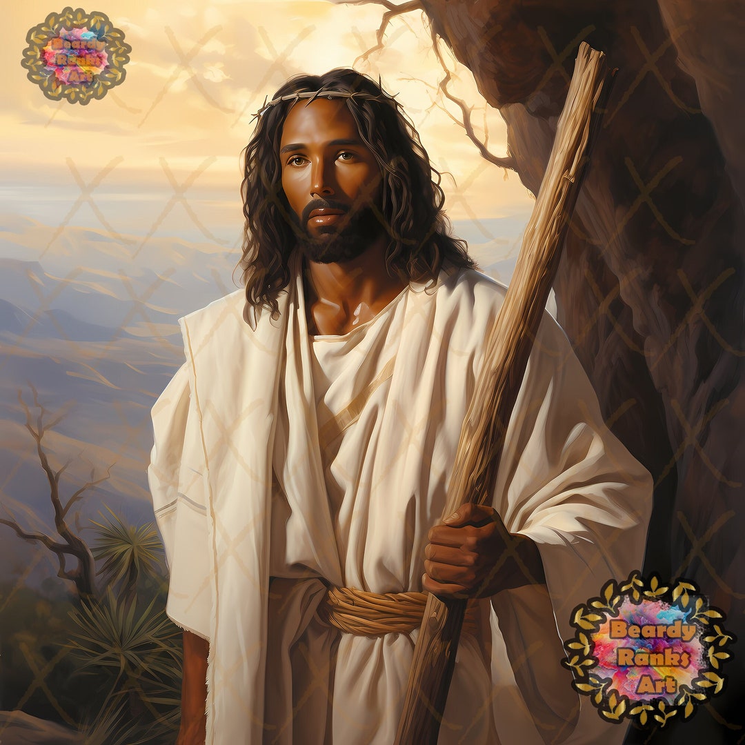 Black Jesus, Religious Wall Decor, Christian Artwork, African American ...