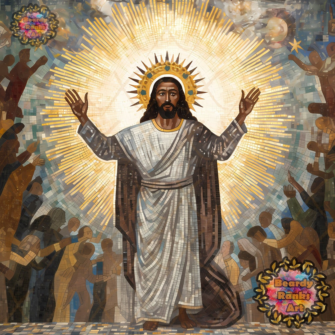 Black Jesus Canvas Art, Brown Skin Jesus Wall Art, Christian Wall Art ...