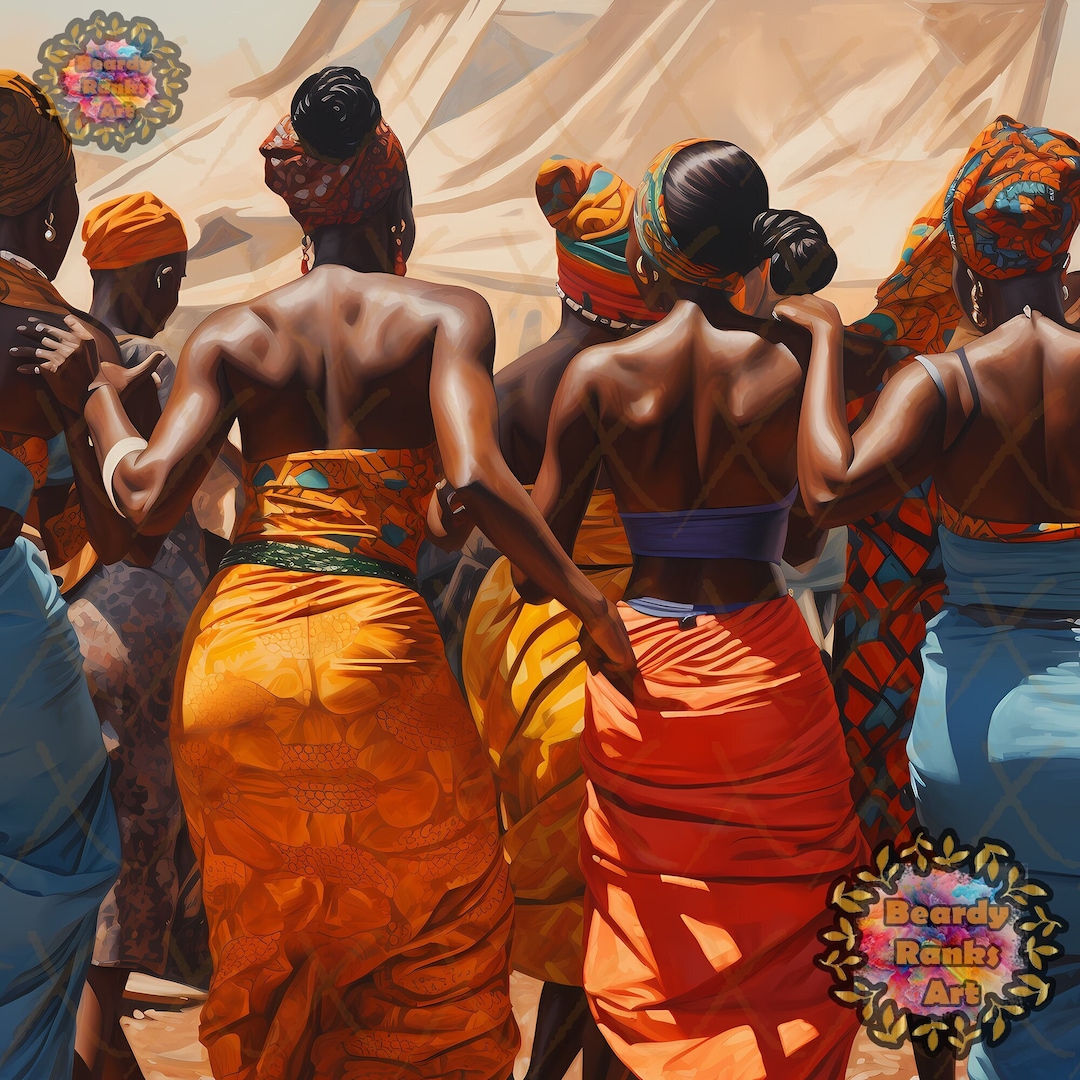 Dancing African Women Canvas, Africa Inspired Art, Africa Canvas Art, African Queen Art, Nubian ...