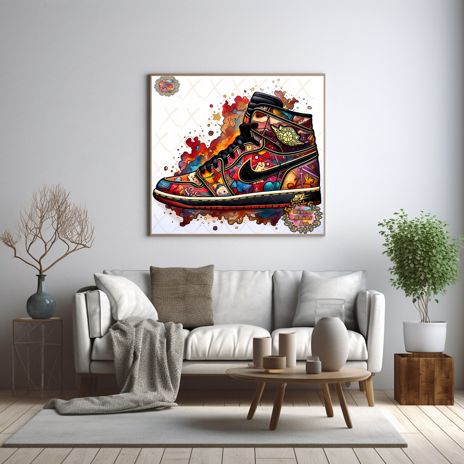 Sneaker Digital Download Prints, Sneaker Canvas Art, Graffiti Sneaker ...