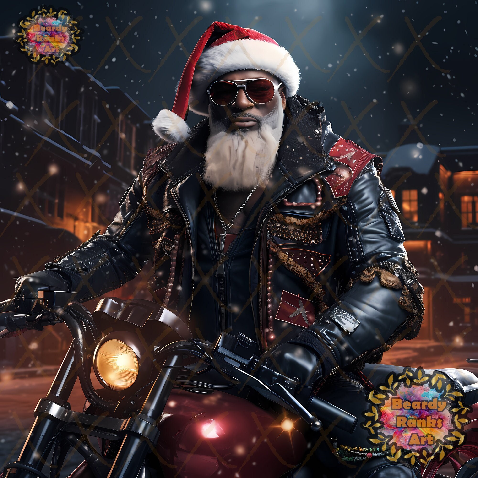 African American Santa Print, Black Father Christmas Download, Cool ...