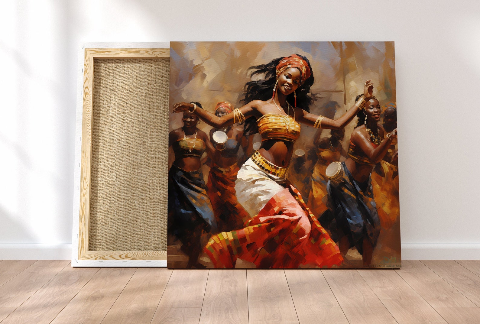 Dancing African Women Canvas, Africa Inspired Art, Africa Canvas Art, African Queen Art, Nubian ...