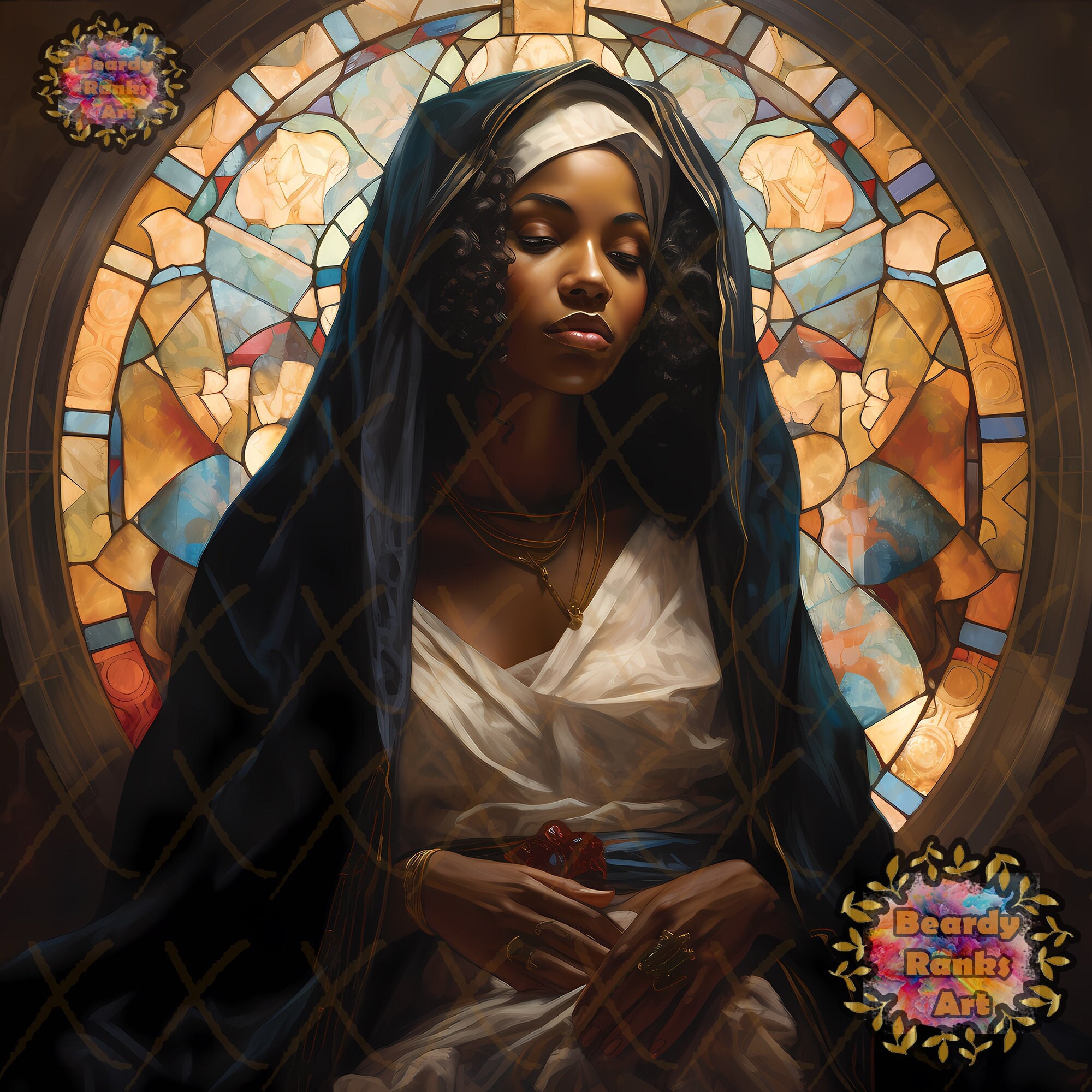 African American Virgin Mary Files, Black Virgin Mary Wall Art JPG ...