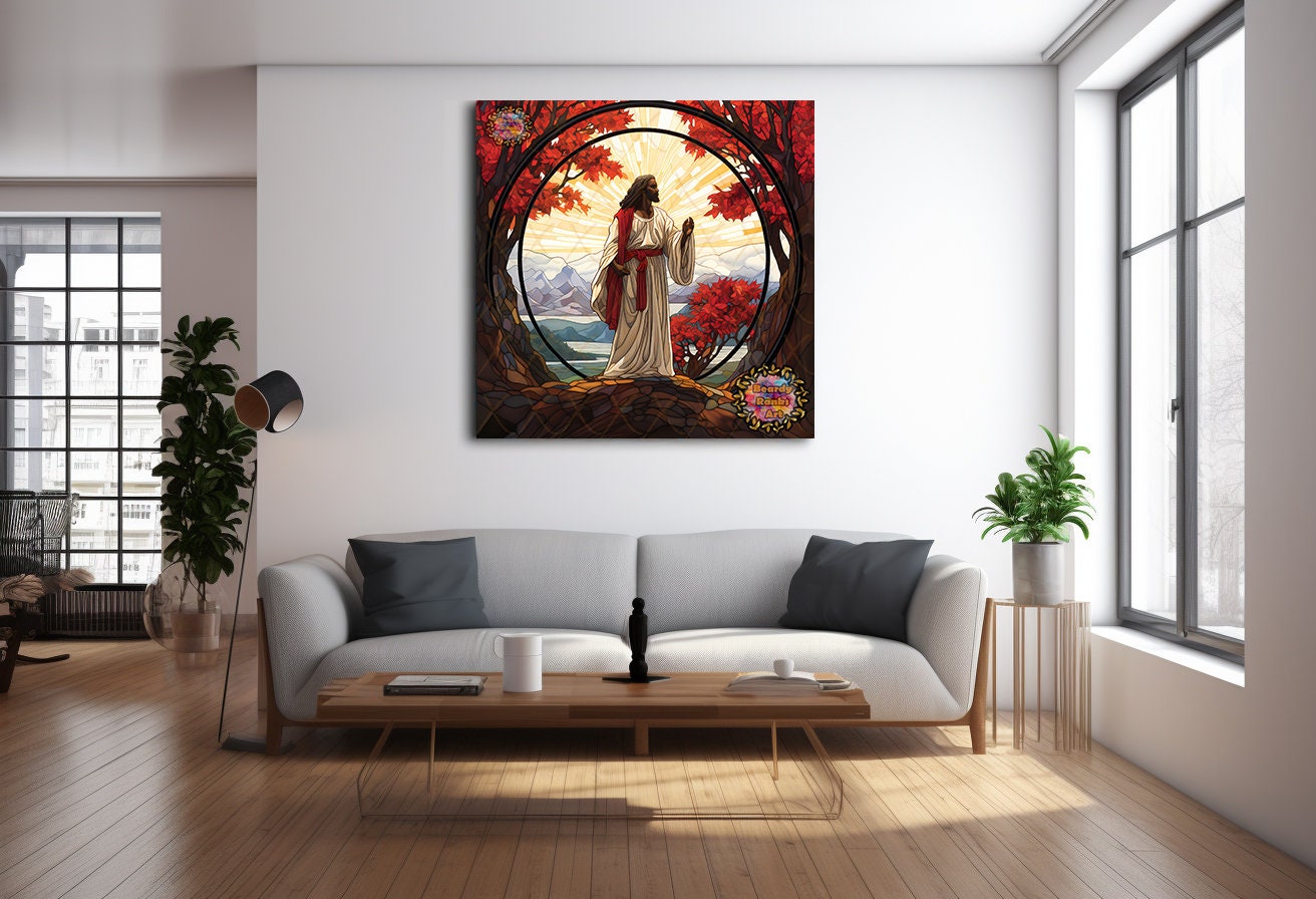 Black Jesus Canvas Art, Dark Skin Jesus Wall Art, Christian Wall ...