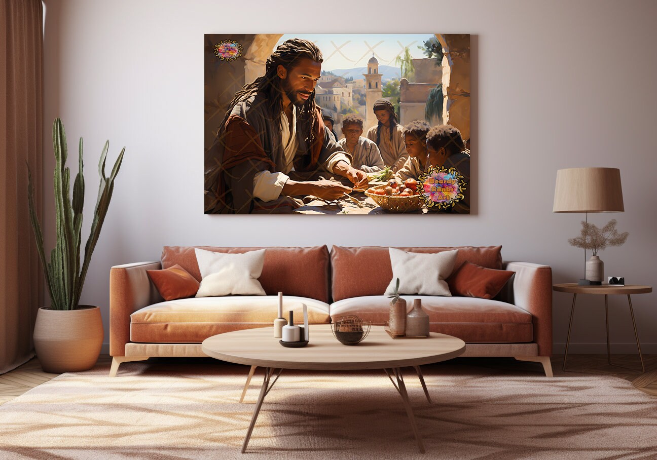 5 Black Jesus Christ Prints Wall Decor Christian Artwork African
