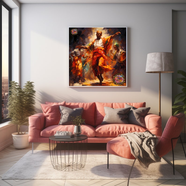 Dancing African Men Canvas Africa Inspired Art Africa Canvas - Etsy