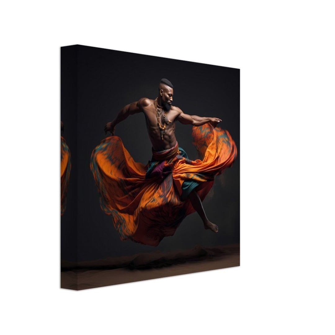 Dancing African Man Canvas, Africa Inspired Art, Africa Canvas Art ...