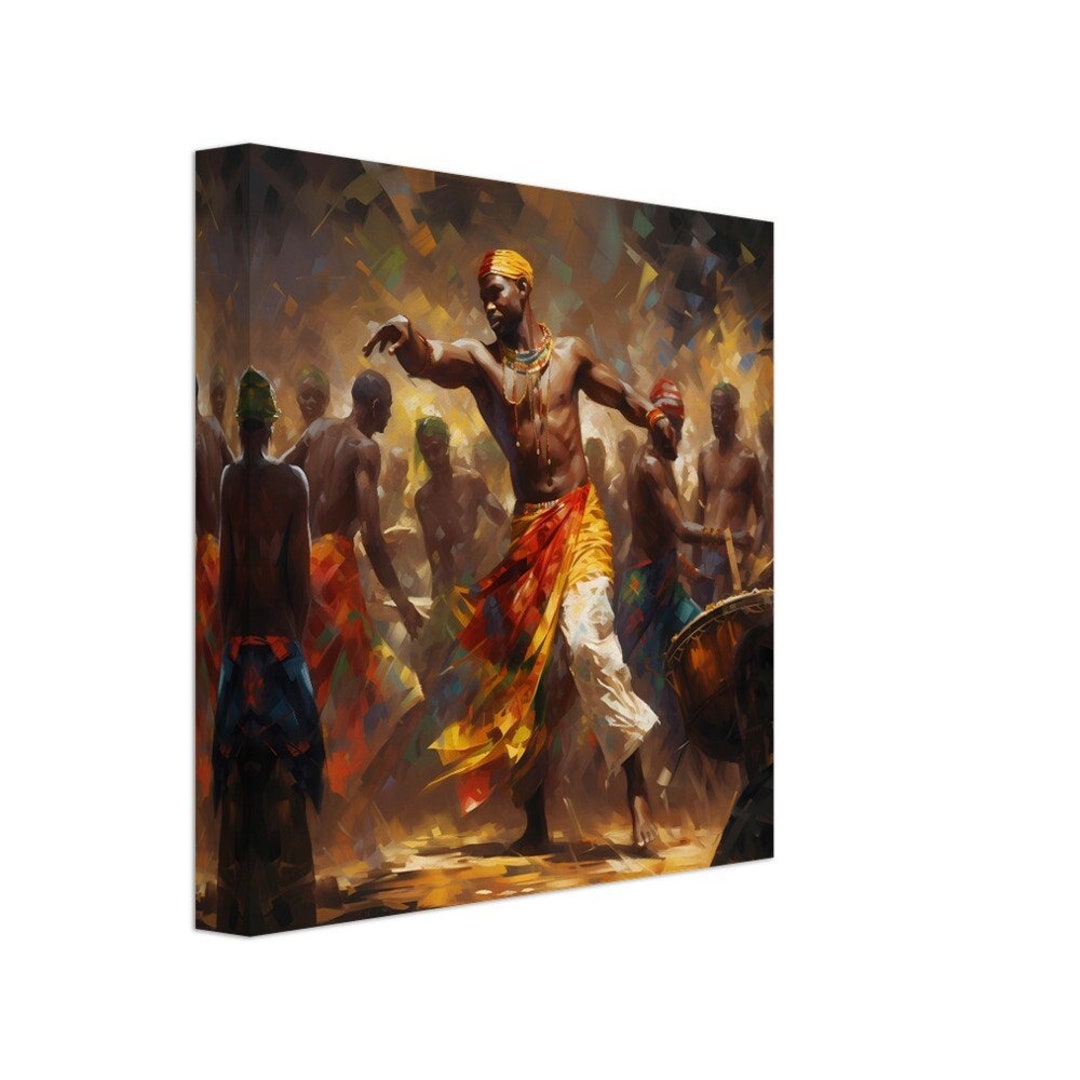 Dancing African Men Canvas, Africa Inspired Art, Africa Canvas Art ...