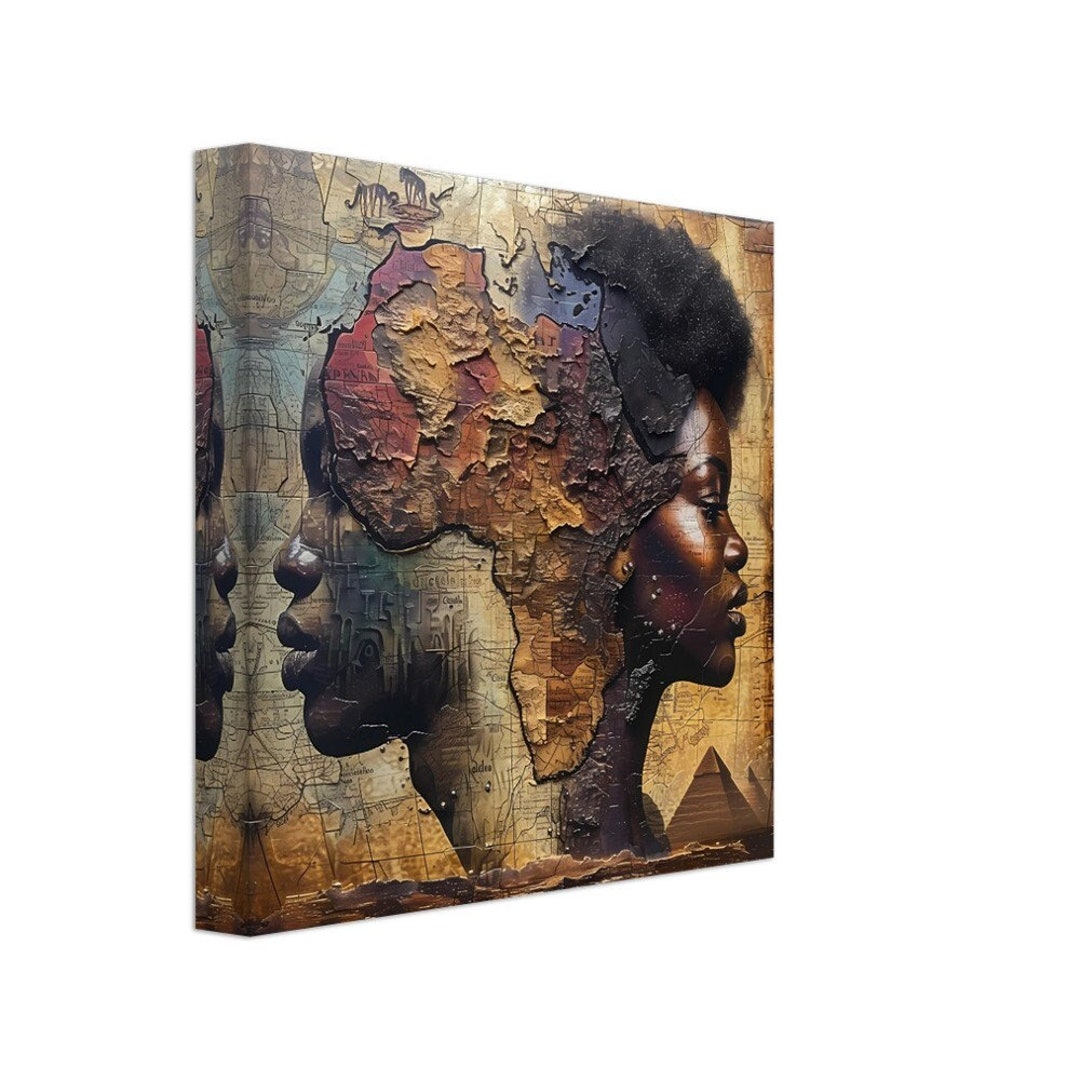African Tribal Scenic Canvas, Africa Inspired Art, Africa Canvas Art ...