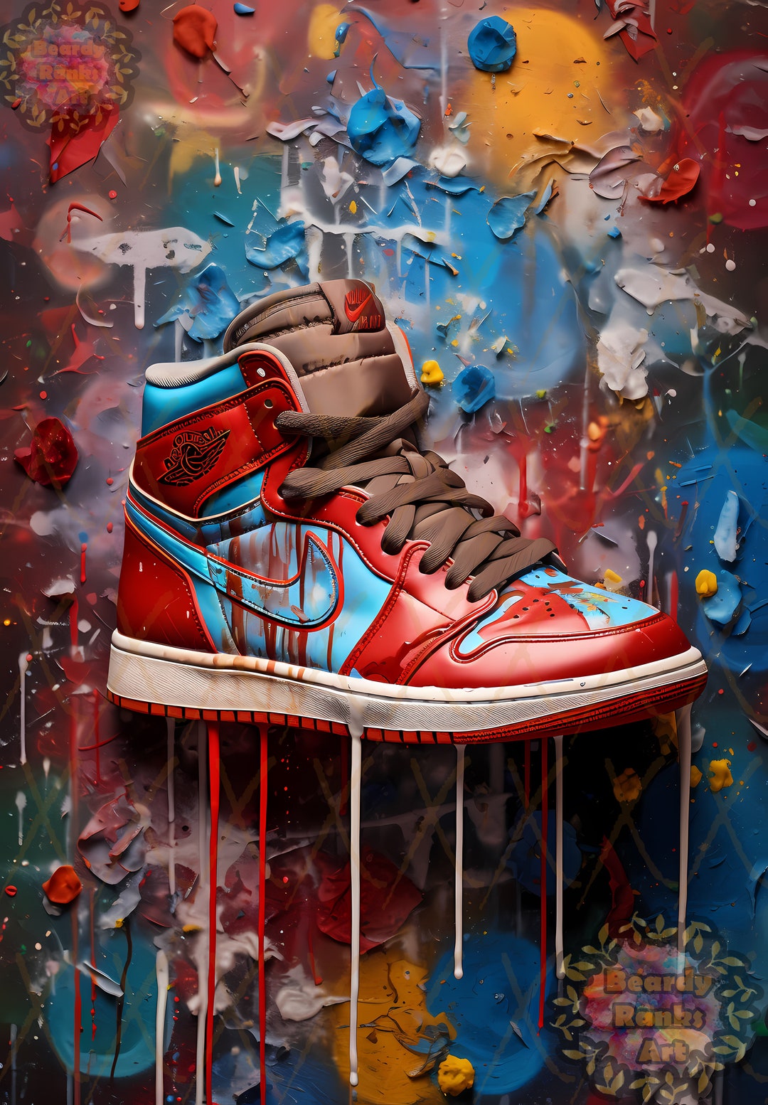 Inspired by Nike Air Jordan Graffiti Sneaker Poster, Sneaker Wall Art ...
