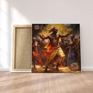 Dancing African Male Canvas, Africa Inspired Art, Africa Canvas Art ...