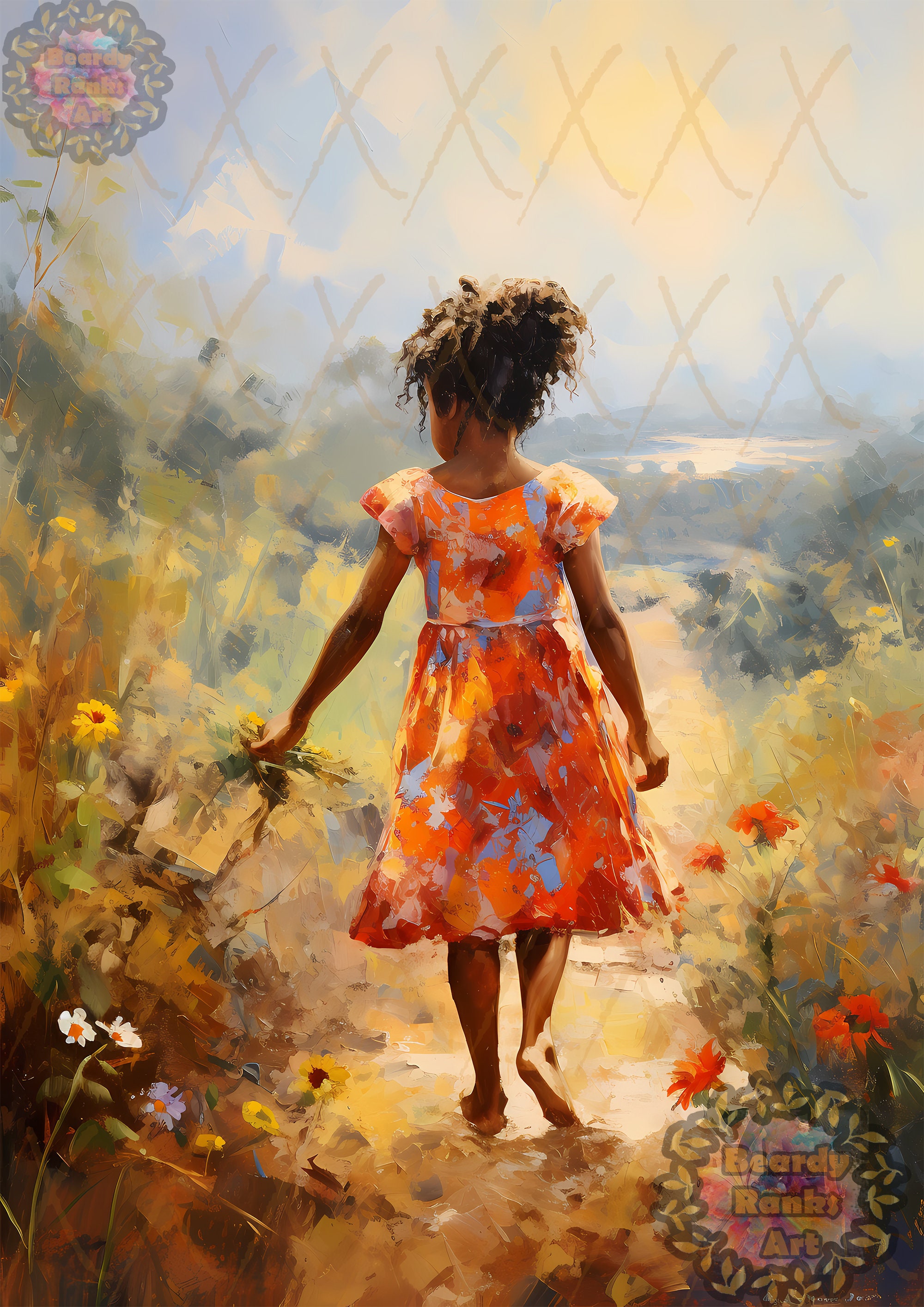 5 African American Cute Children Prints, Black Kids Artwork Prints ...