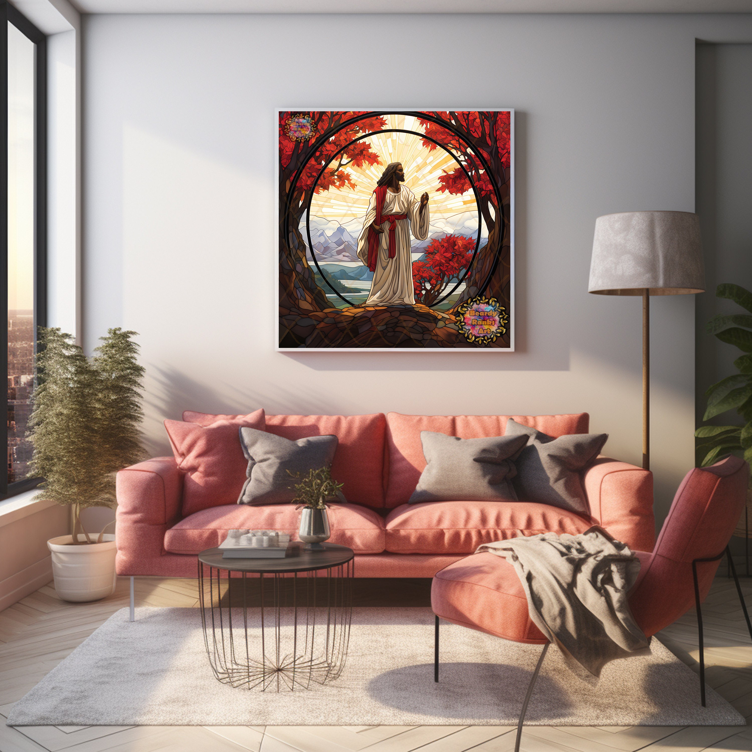 Black Jesus Canvas Art, Dark Skin Jesus Wall Art, Christian Wall ...
