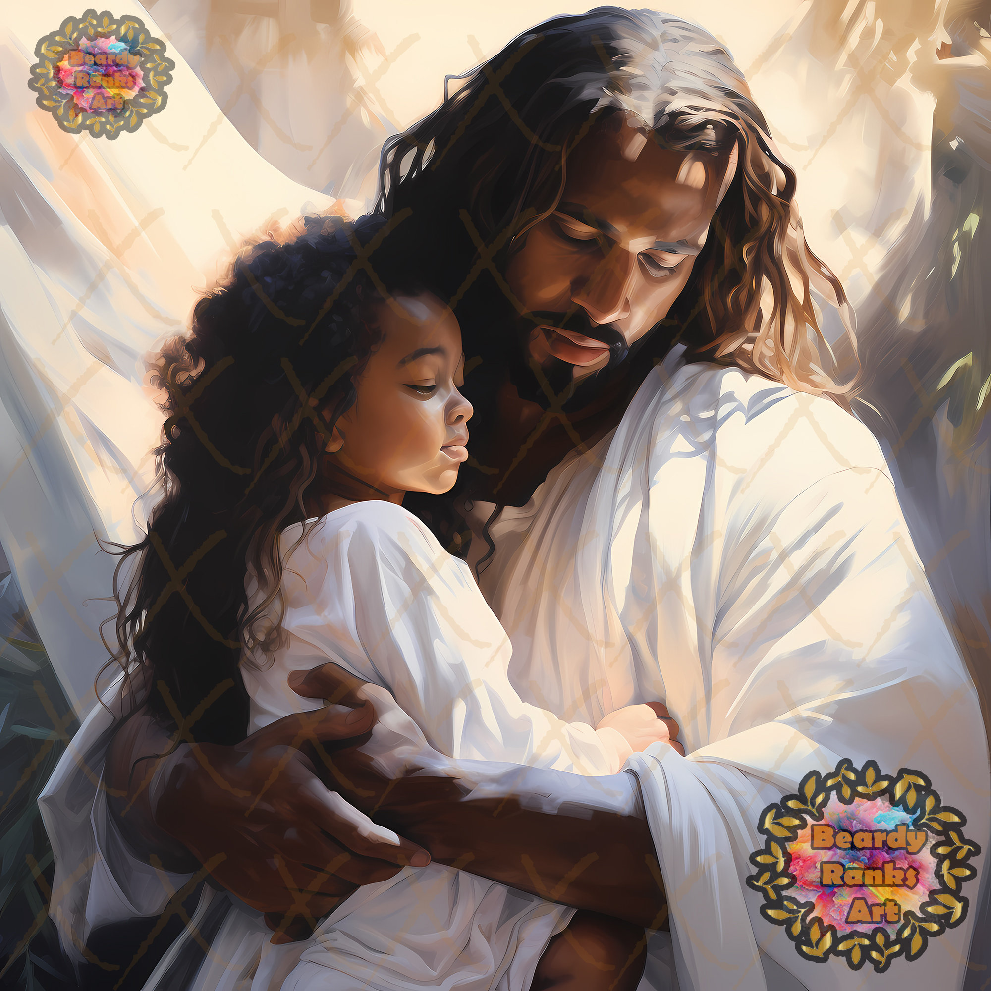Black Jesus With Hugging Little Girl Religious Wall Decor - Etsy