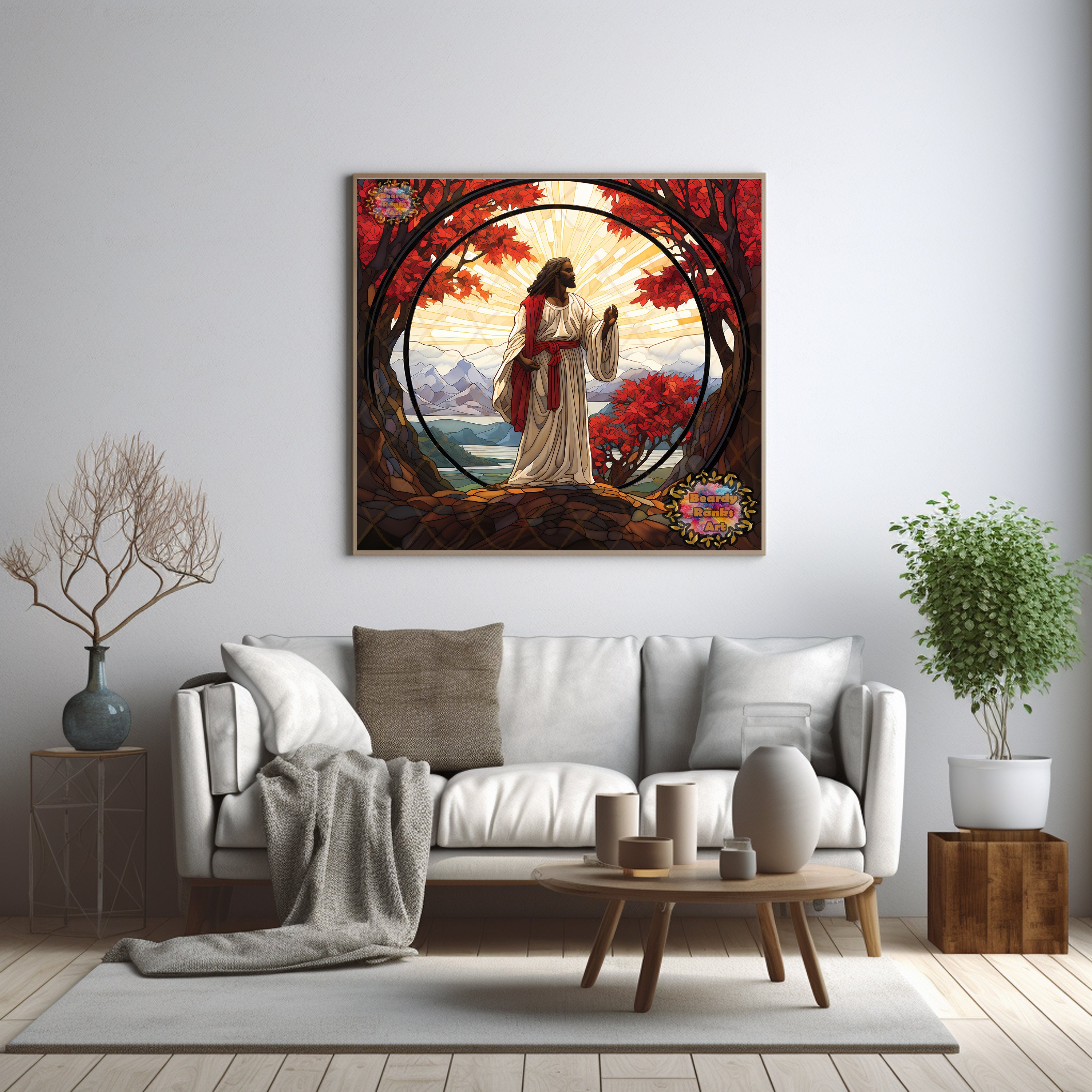 Black Jesus Canvas Art, Dark Skin Jesus Wall Art, Christian Wall ...