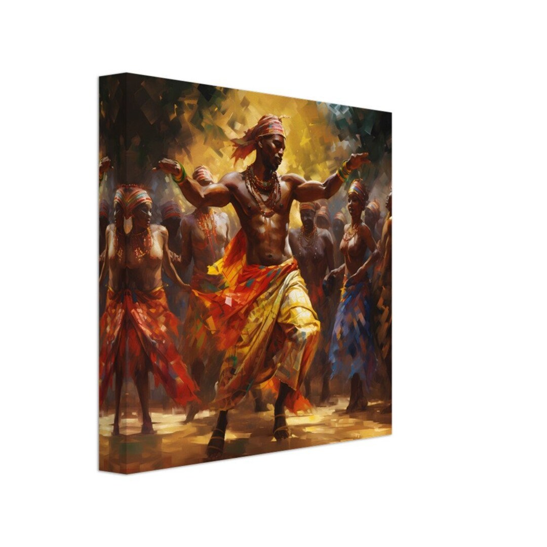 Dancing African Male Canvas, Africa Inspired Art, Africa Canvas Art ...