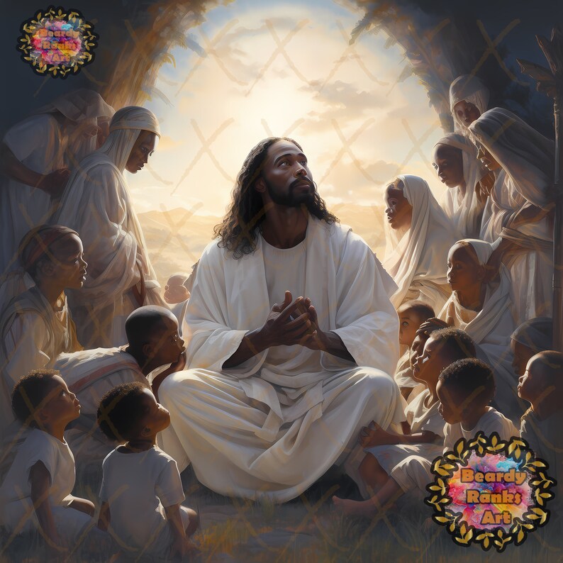 1 Black Jesus Teaching Little Children Prints Religious Wall - Etsy