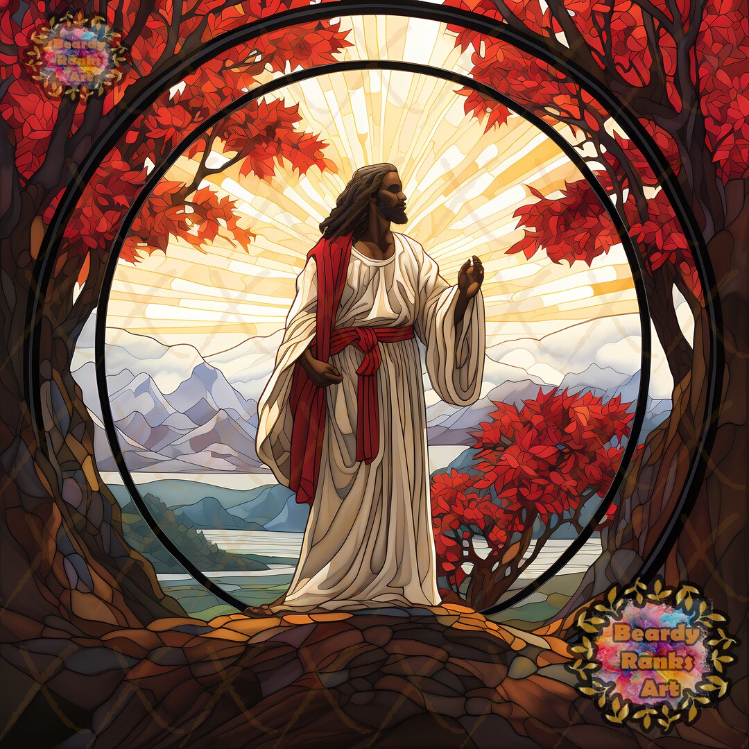 Black Jesus Canvas Art, Dark Skin Jesus Wall Art, Christian Wall ...