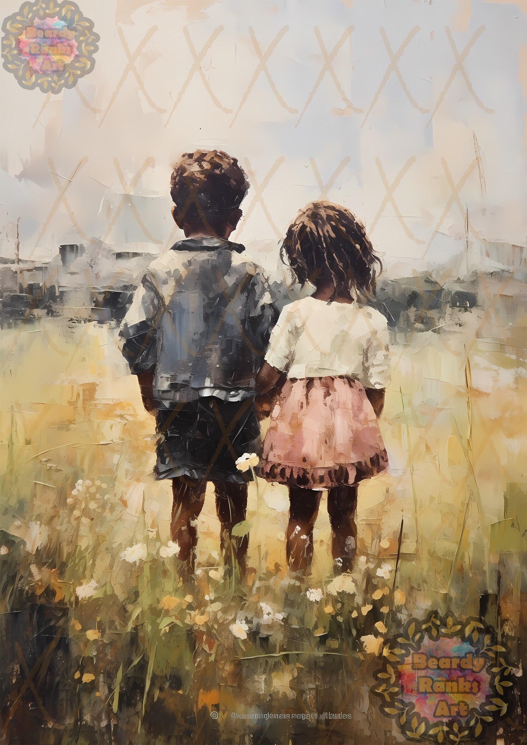 5 African American Cute Children Prints, Black Kids Artwork Prints ...