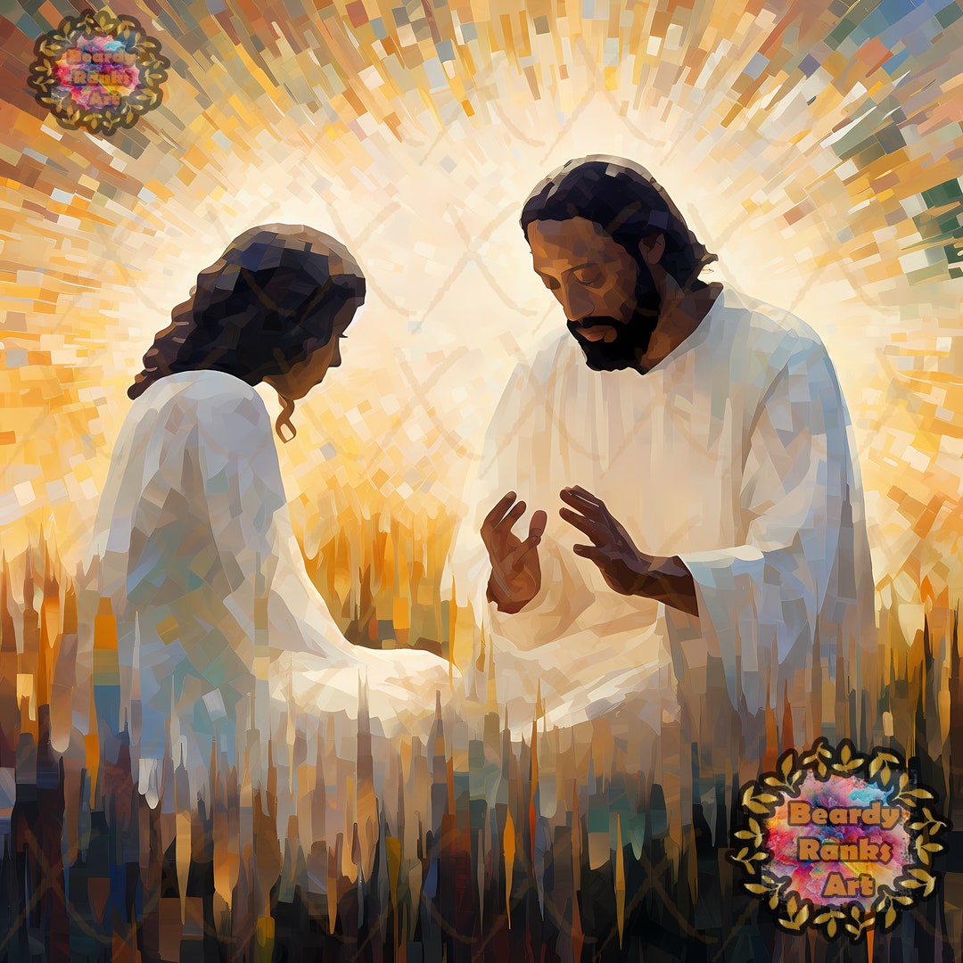 Black Jesus Canvas Art, Brown Skin Jesus Wall Art, Christian Wall Art ...