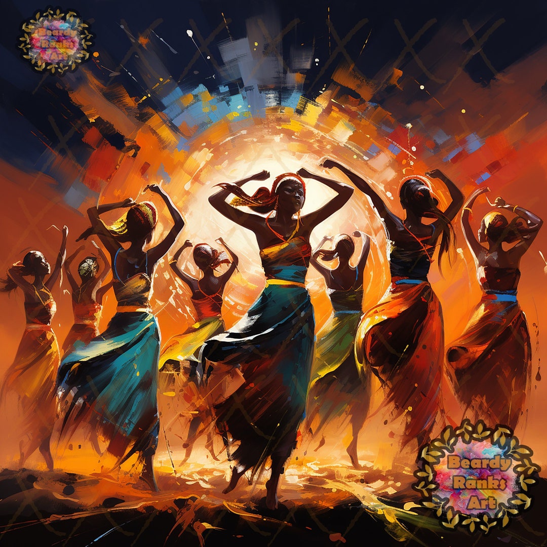 Dancing African Women Canvas, Africa Inspired Art, Africa Canvas Art ...