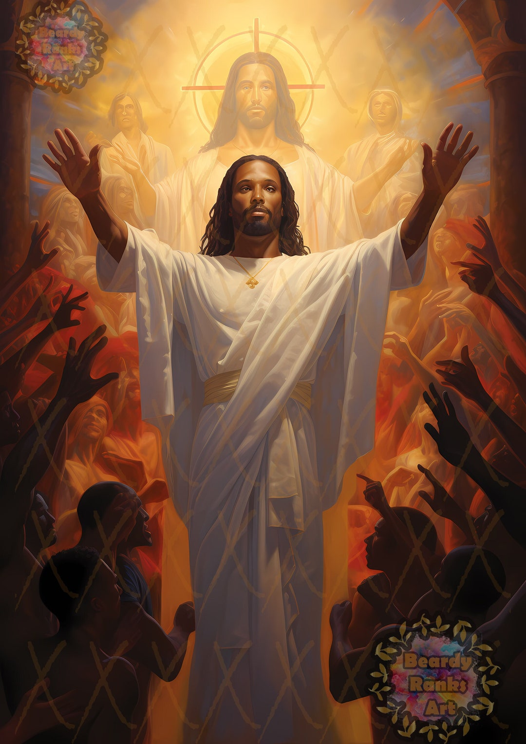 Praying Black Jesus Poster, Christian Poster, African American Jesus ...