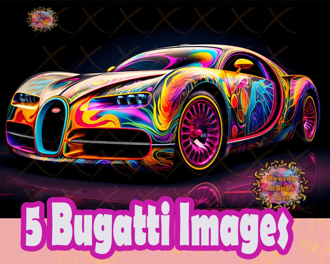 5 Bugatti Chiron and Veyron Prints, Sports Car Art Print, Bugatti ...
