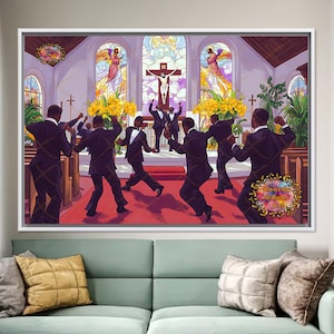 Black Church Art Canvas, African American Christian Decor, African ...
