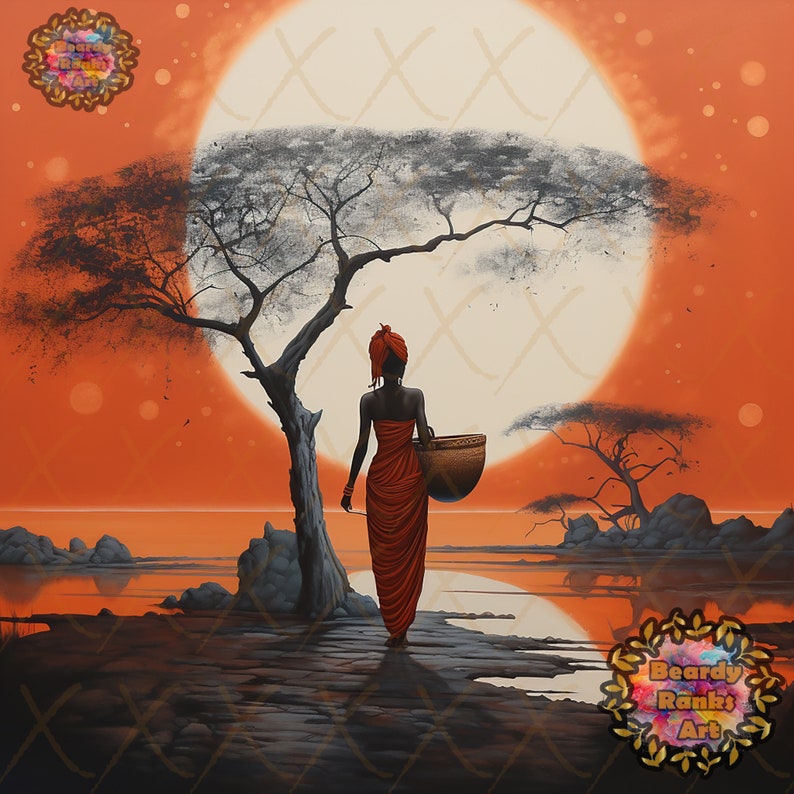 African Women Scenic Canvas Africa Inspired Art Africa - Etsy