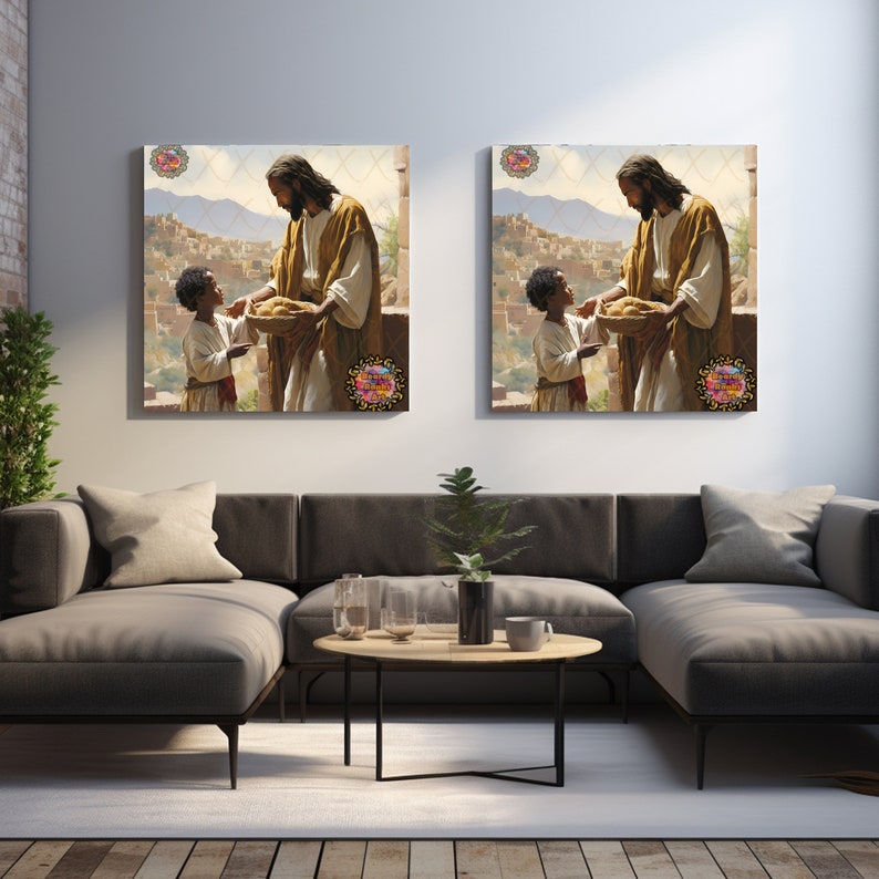 Brown Skin Jesus Canvas, Dark Skin Jesus Wall Art, Jesus Wall Decor ...