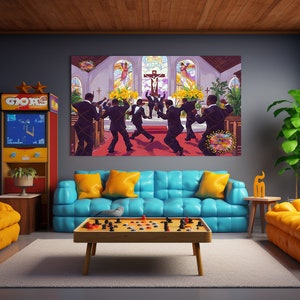 Black Church Art Canvas, African American Christian Decor, African ...