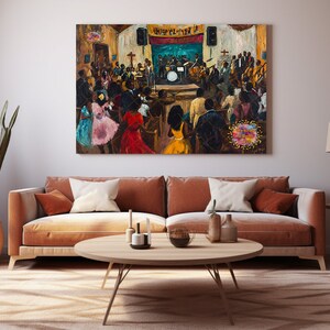 Black Church Art Canvas, African American Christian Decor, African ...