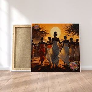 Dancing African Women Canvas, Africa Inspired Art, Africa Canvas Art, African Queen Art, Nubian ...