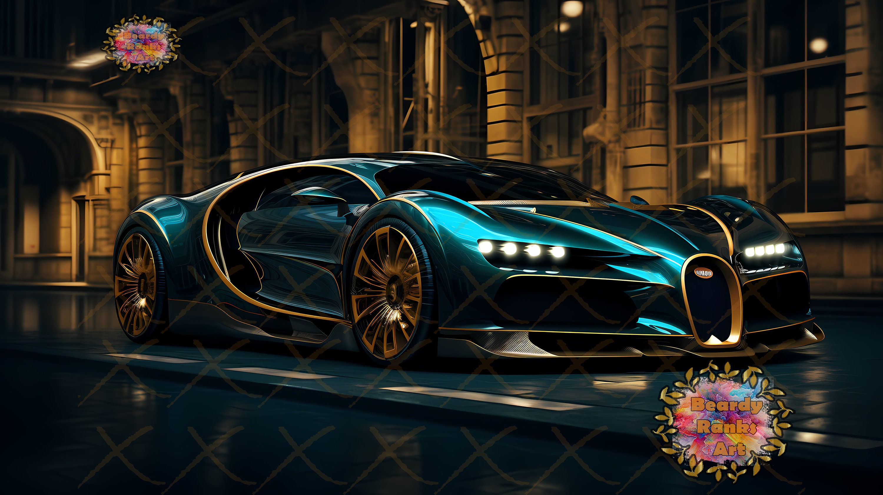 5 Bugatti Chiron and Veyron Prints, Sports Car Art Print, Bugatti ...