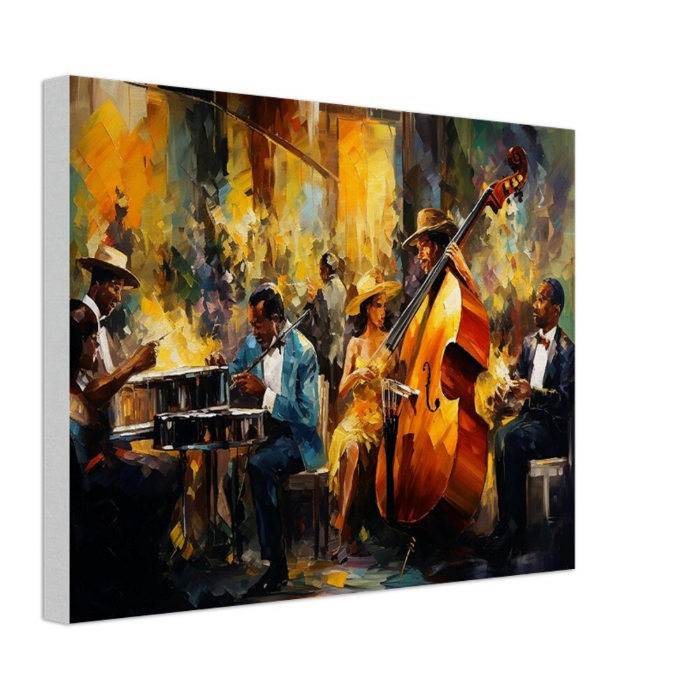 Black Jazz Music Canvas Print, African Jazz Music Wall Art, African ...